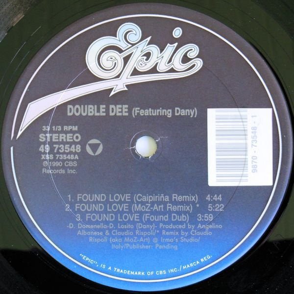 Double Dee Featuring Dany - Found Love Vinyl