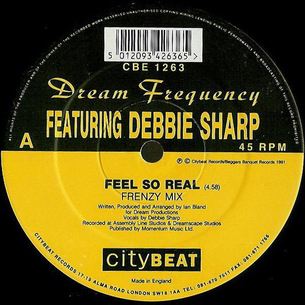 Dream Frequency Featuring Debbie Sharp - Feel So Real Vinyl