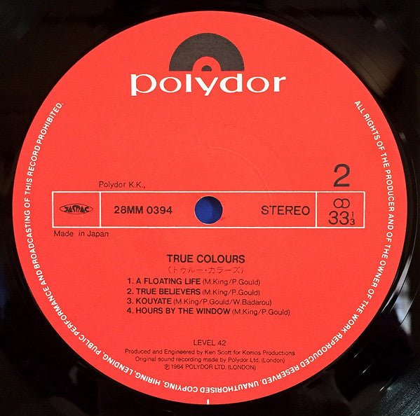 Level 42 - True Colours Vinyl