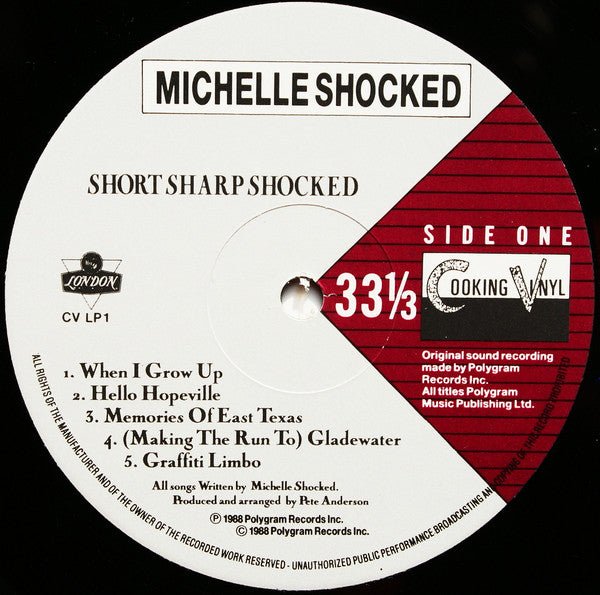 Michelle Shocked - Short Sharp Shocked Vinyl
