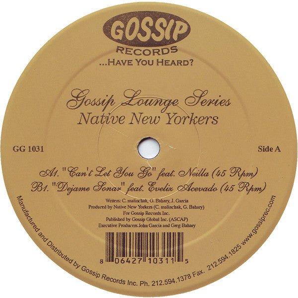 Native New Yorkers - Gossip Lounge Series Vinyl