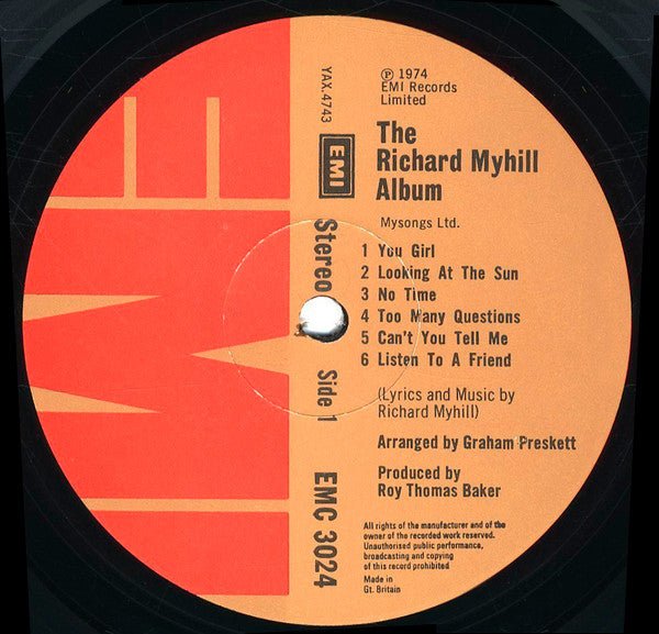 Richard Myhill - The Richard Myhill Album Vinyl