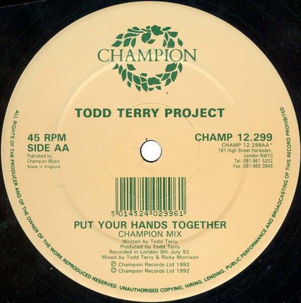 The Todd Terry Project - Put Your Hands Together Vinyl