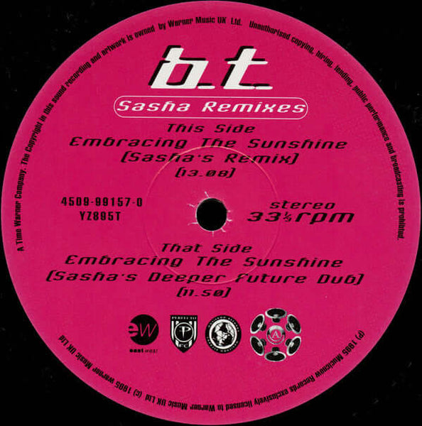 BT - Embracing The Sunshine (Sasha Remix) Vinyl